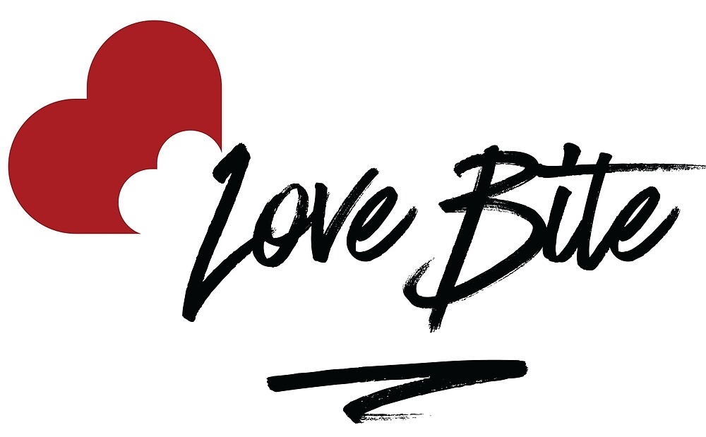 "Love bite with a bitten heart icon" by Cyler | Redbubble