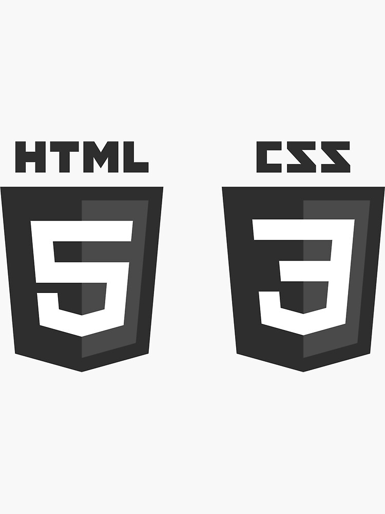 "Monochrome Edition Elite HTML & CSS Logo Stickers" Sticker by ...