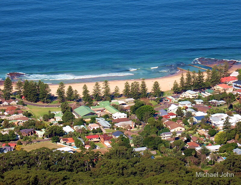 "Austinmer Beach From Above" by Michael John | Redbubble