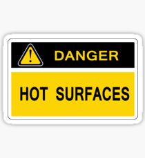 Caution Hot Stickers | Redbubble