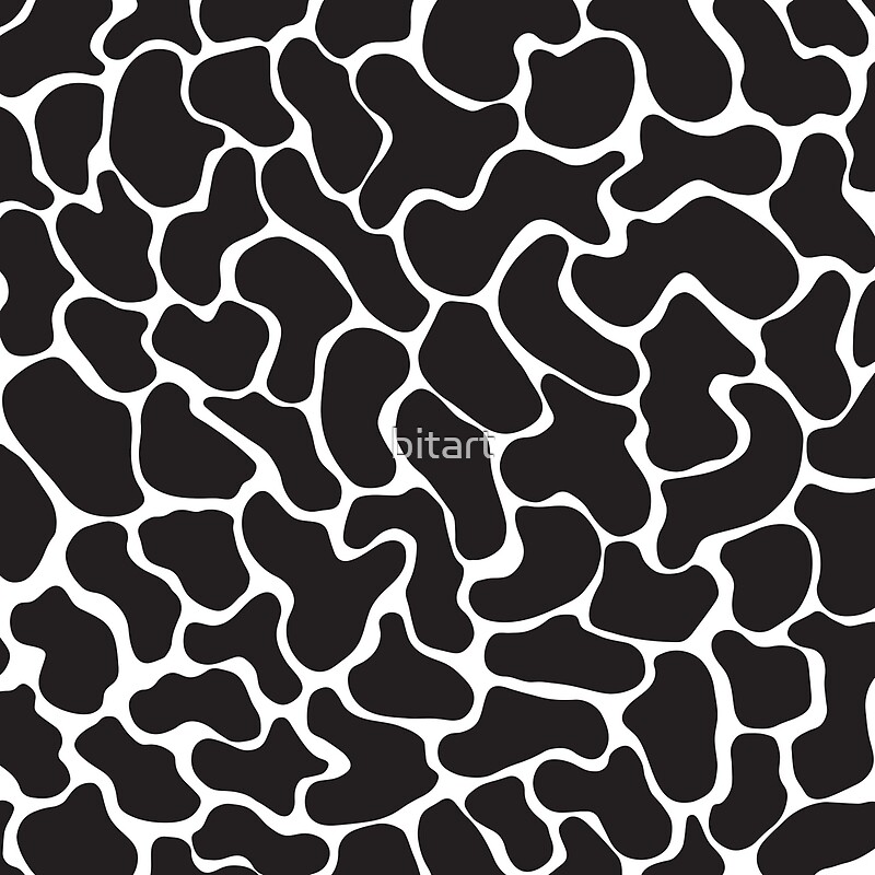 "80s Memphis Blobs Shapes Cow Pattern " by bitart | Redbubble