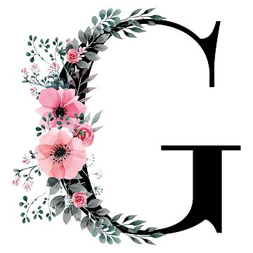 "Pink Floral Letter G" Poster for Sale by BuffyDesign | Redbubble