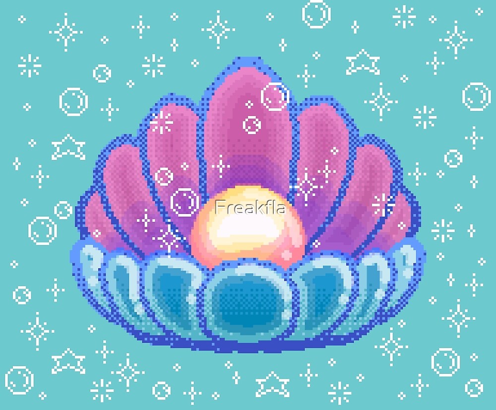 "Mermaid Seashell kawaii pixel art" by Freakfla | Redbubble