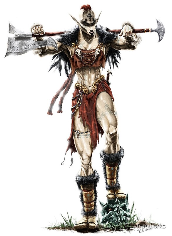 "Elven Axe Warrior (Female)" by fragworks | Redbubble