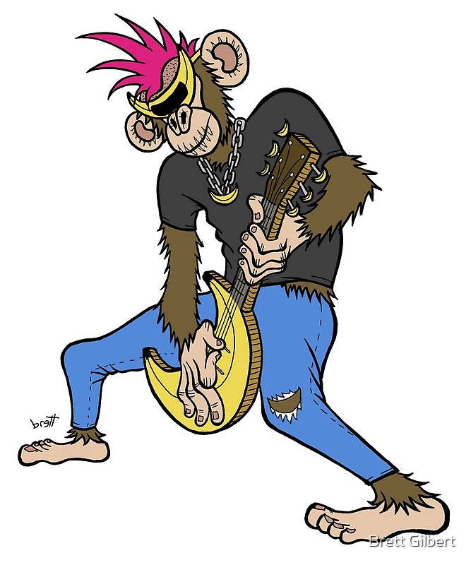 "Punk Rock Monkey" by Brett Gilbert | Redbubble