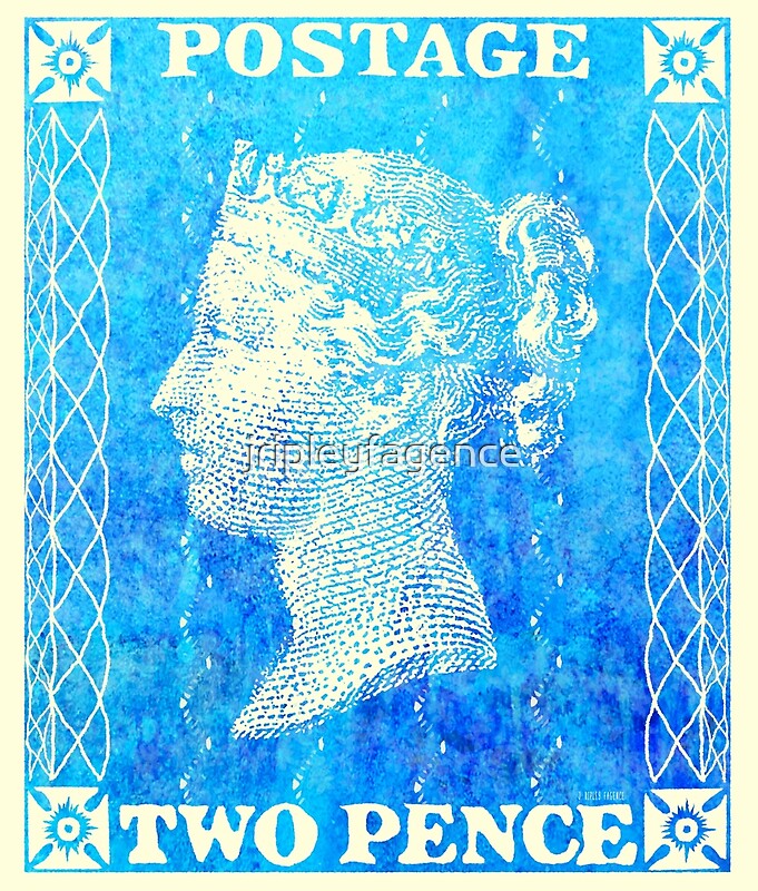 "Two Penny Blue Postage Stamp" by jripleyfagence | Redbubble