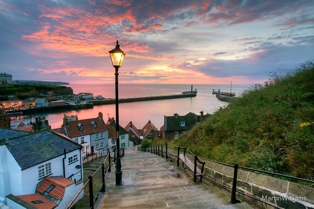 "Whitby 199 Steps, Pink Glow." by MartinWilliams | Redbubble
