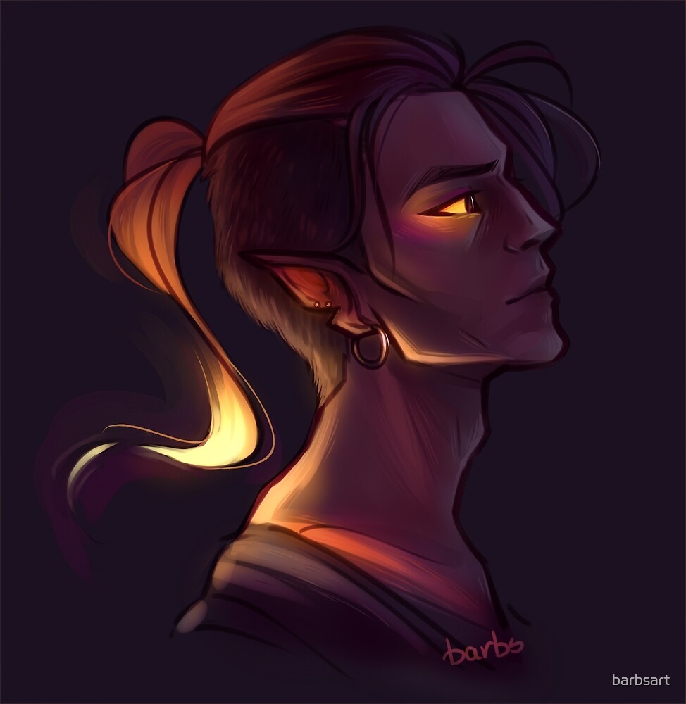 "Cinder - D&D portrait" by barbsart | Redbubble