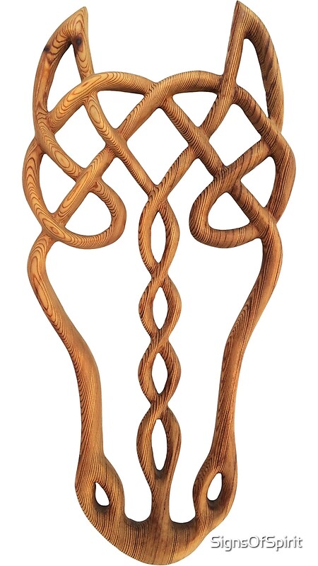 "Celtic Knot Horse Wood Carving|Epona Celtic Horse Goddess Symbol" by ...