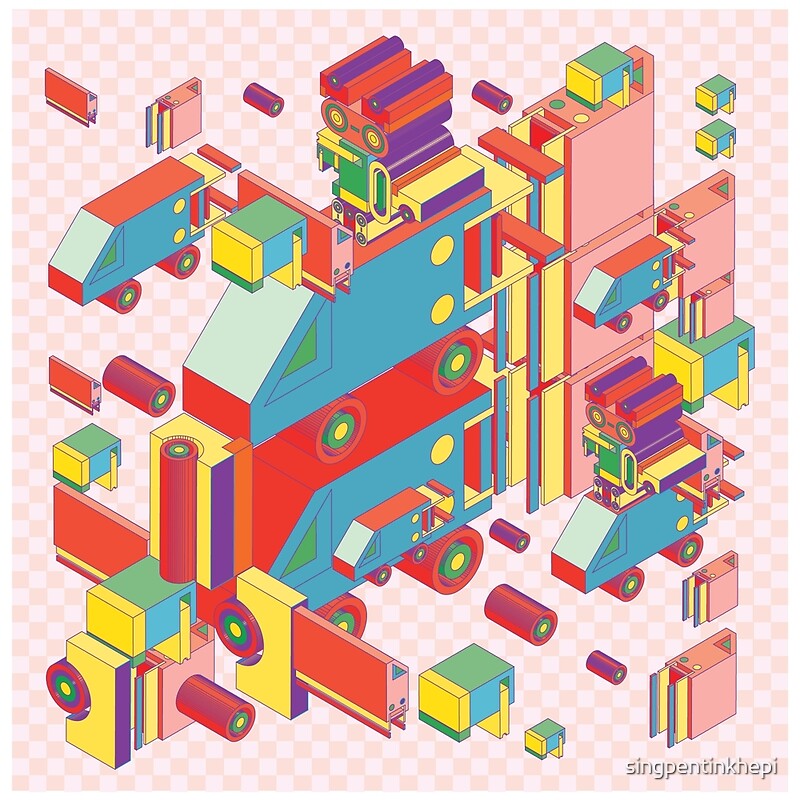 "machine of robot vintage isometric" by singpentinkhepi | Redbubble