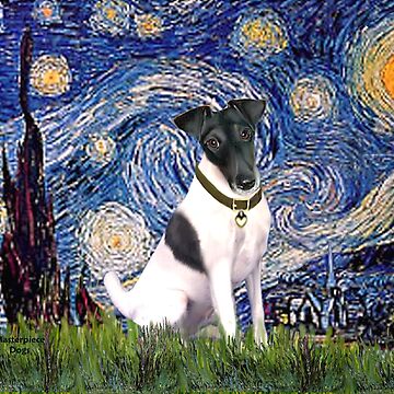 "Starry Night - Smooth Fox STerrier (black and white)" Poster for Sale ...