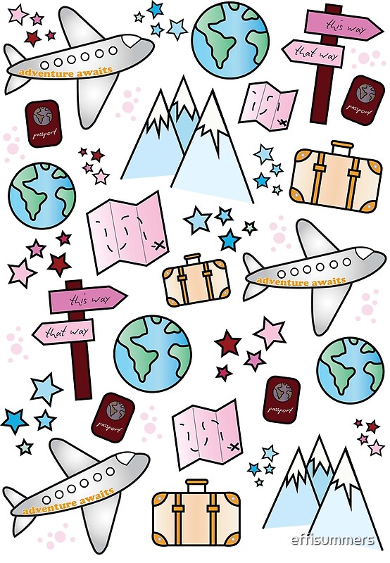 "cute fun travel print" by effisummers | Redbubble
