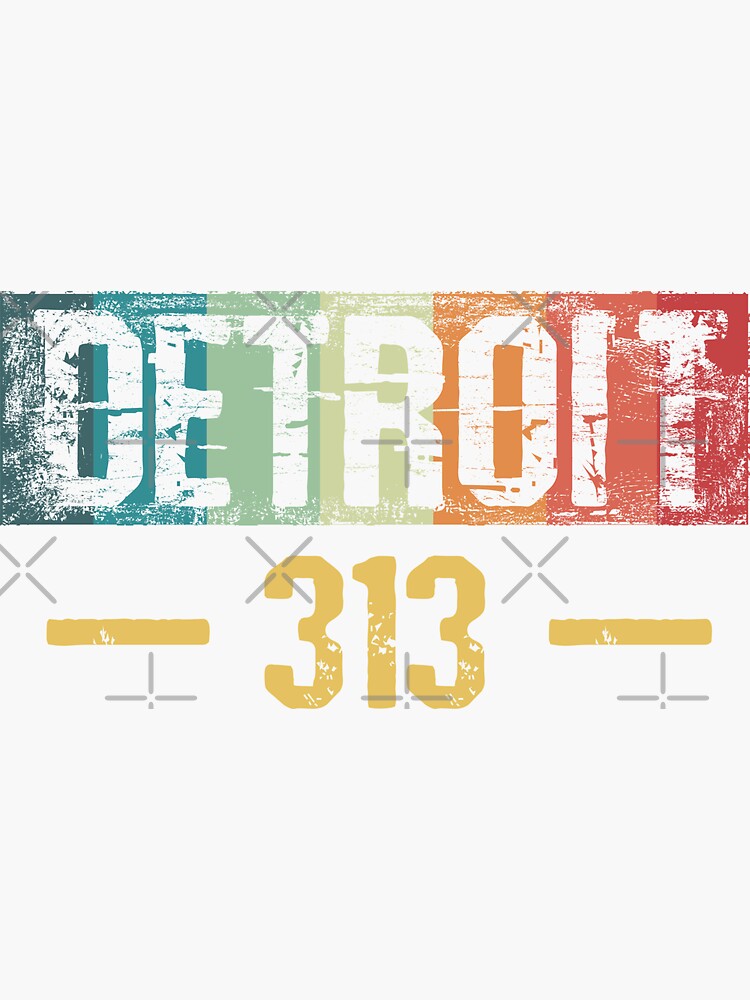 "Detroit 313 Code Area Michigan State" Sticker by alenaz | Redbubble