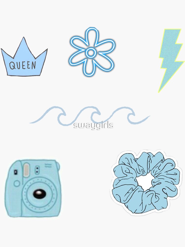 "Blue aesthetic variety sticker pack" Sticker by swaygirls | Redbubble