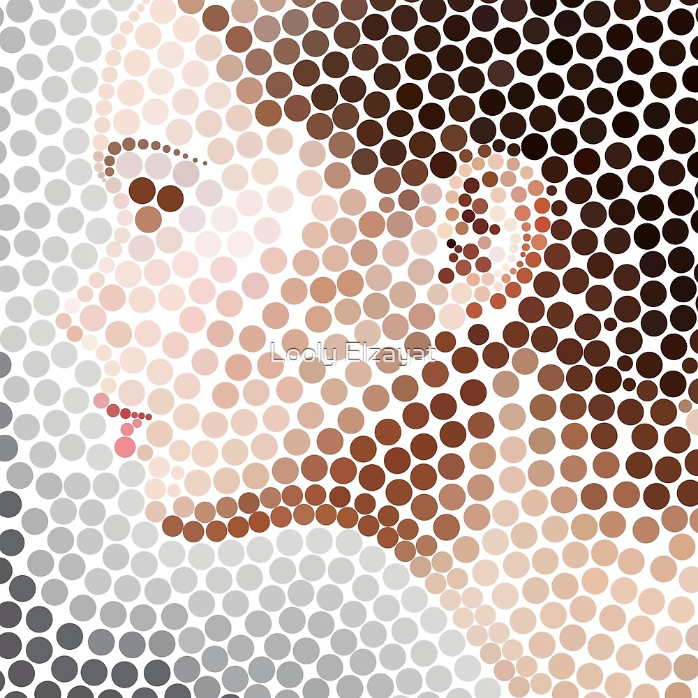 "Profile Face Pointillism Dot Artwork" by Looly Elzayat | Redbubble