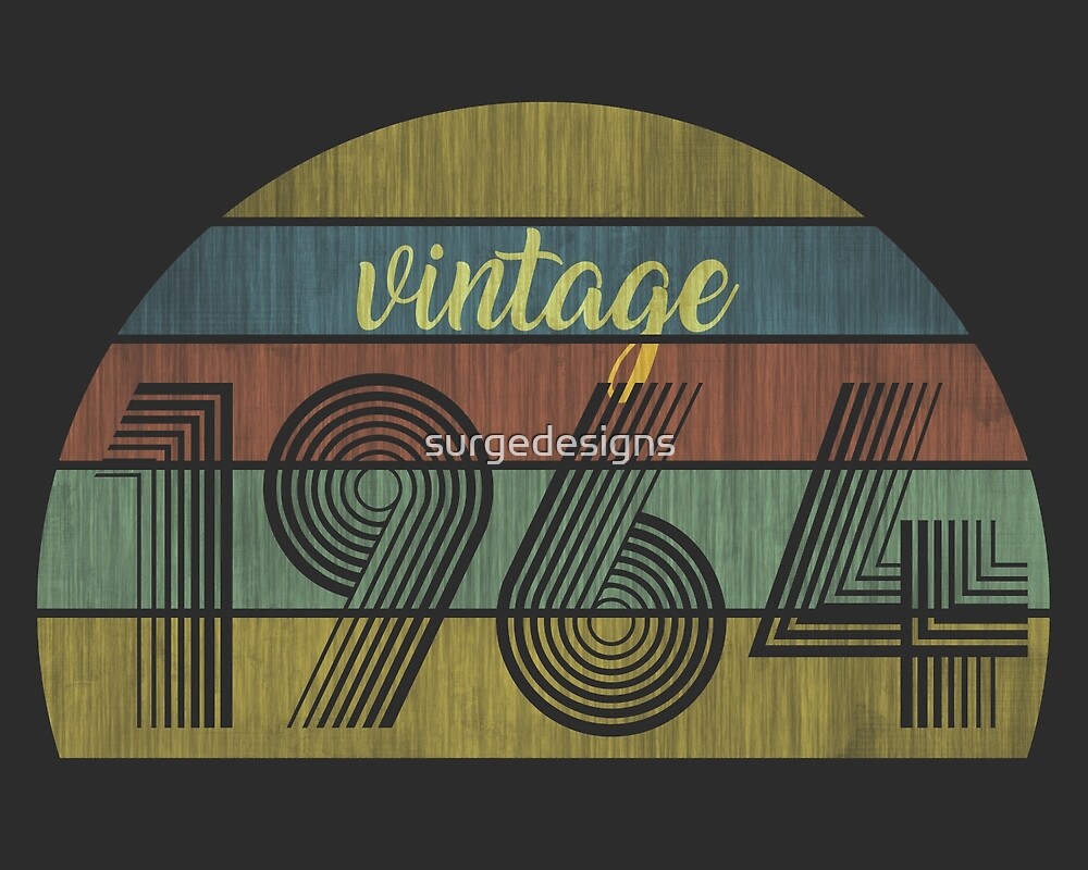 "Vintage Retro Sunset Classic Sunrise 1964 Birth Year" by surgedesigns ...