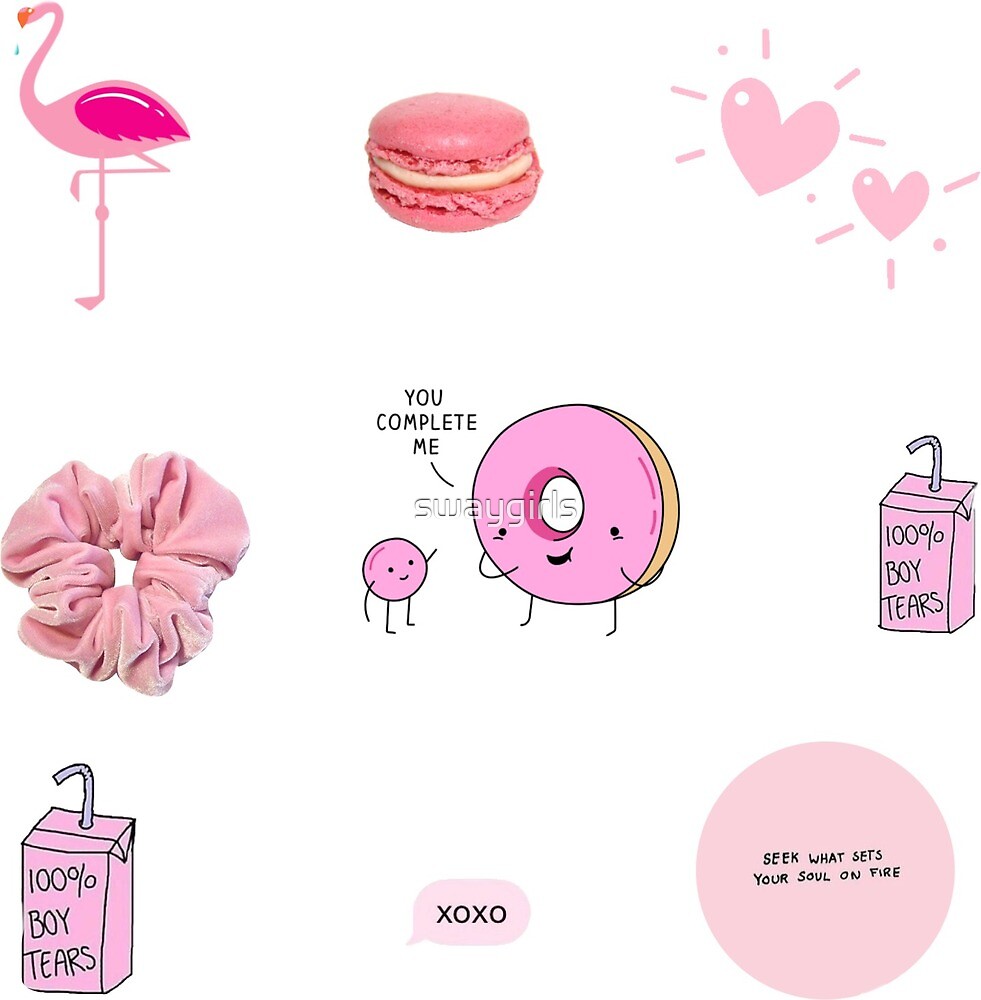 "Pink aesthetic variety sticker pack" by swaygirls | Redbubble