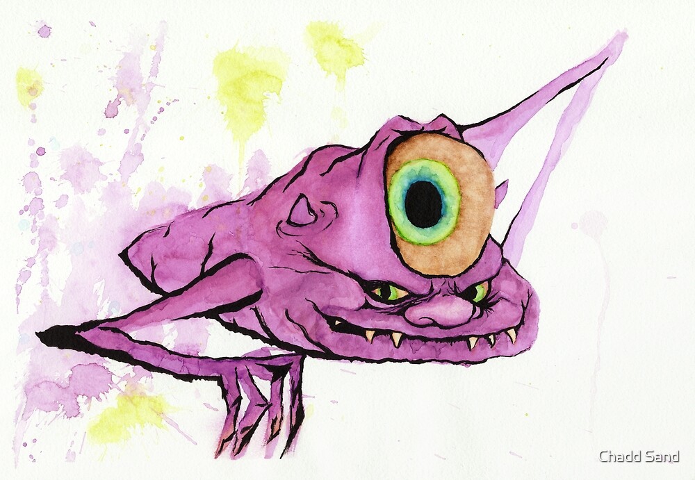 "Bug Eye Ghost - Ink and watercolor painting original artwork" by Chadd ...