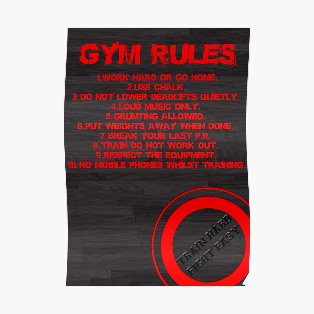 Gym Rules Poster By Starsandguitars Redbubble gym-rules-poster-by-starsandguitars-redbubble