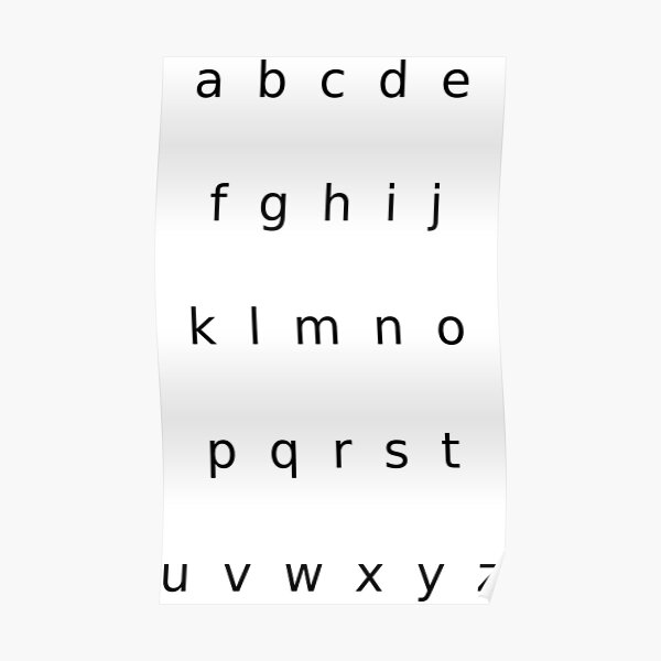 Abcdefghijklmnopqrstuvwxyz Posters | Redbubble