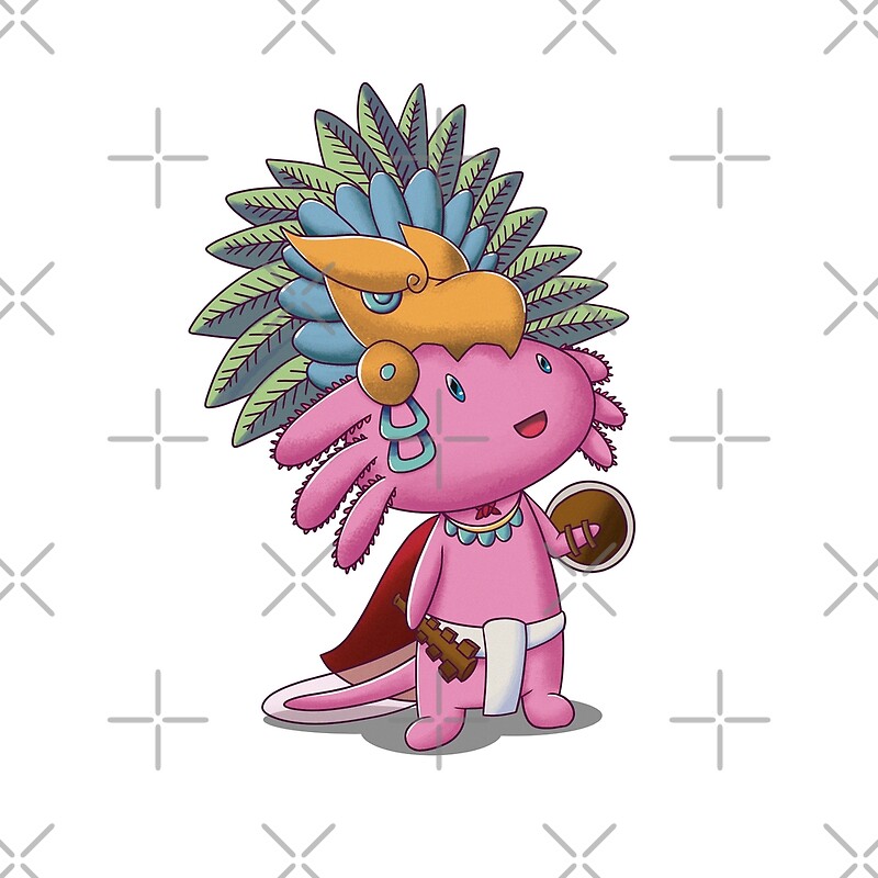 "Axolotl Warrior" by Toño Caballero | Redbubble