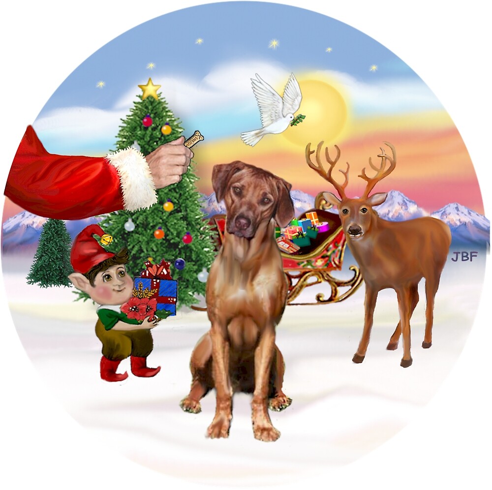 "Santa's Treat for his Rhodesian Ridgeback" by JeanBFitzgerald | Redbubble