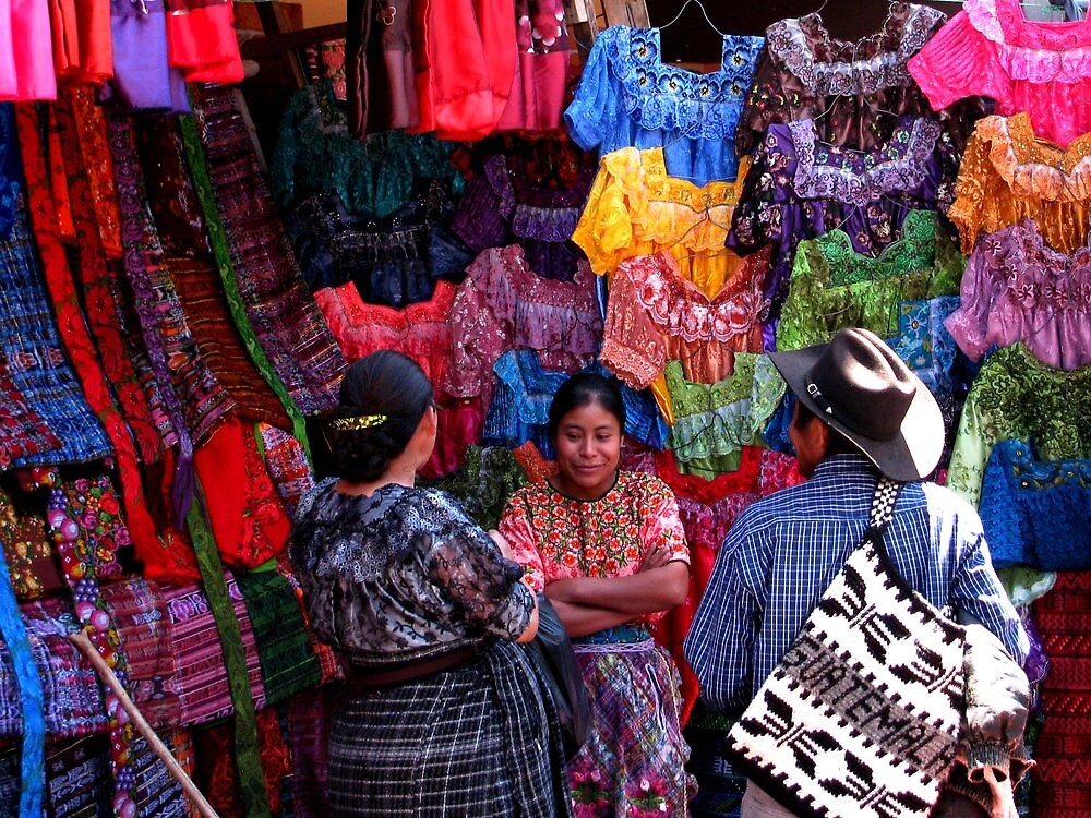 "Textile Vendor at Solola Market, Guatemala" by Maggie Woods | Redbubble
