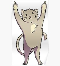 Middle Finger Cat Posters | Redbubble