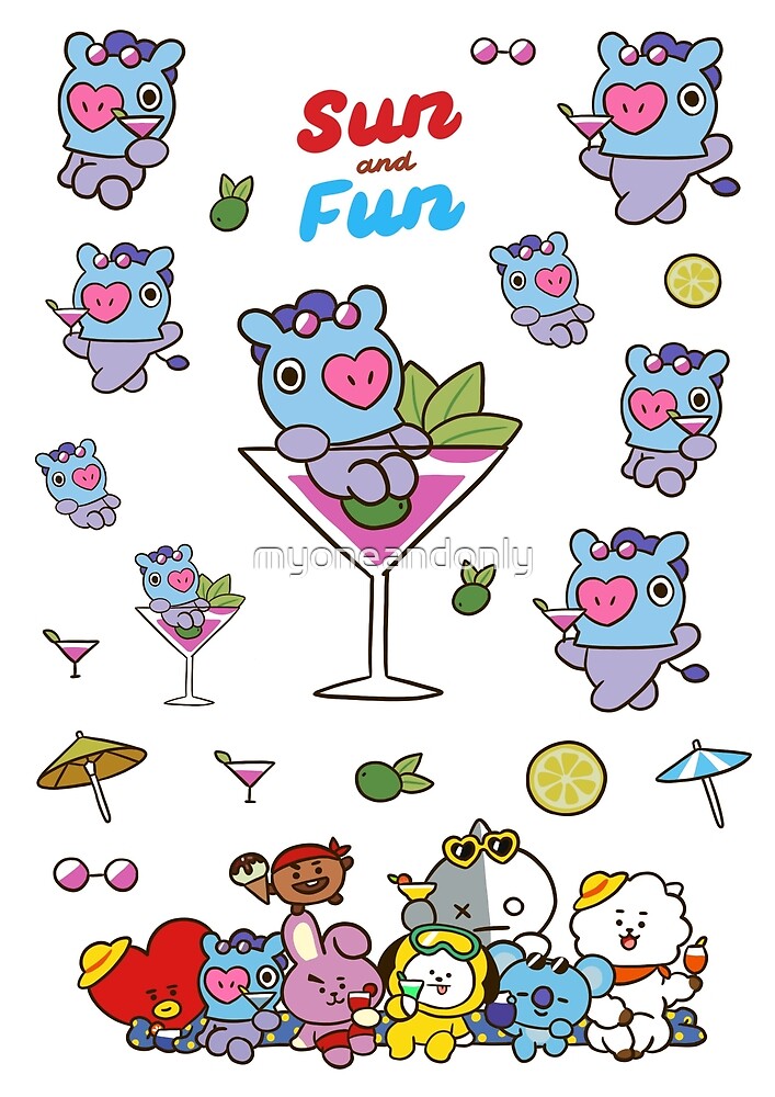 "Mang bt21 summer stickers " by myoneandonly | Redbubble