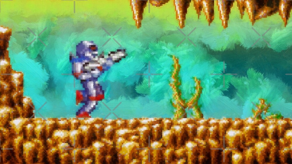 "Turrican retro painted pixel art" by smurfted | Redbubble