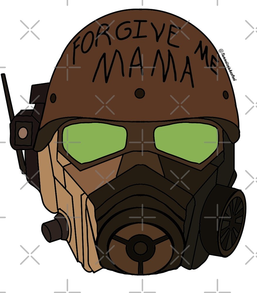 "NCR helmet (Forgive me Mama) " by Tunnelsnakefool | Redbubble