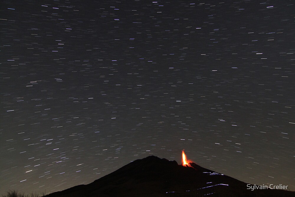 "Starry night on Stromboli" by Sylvain Crelier | Redbubble