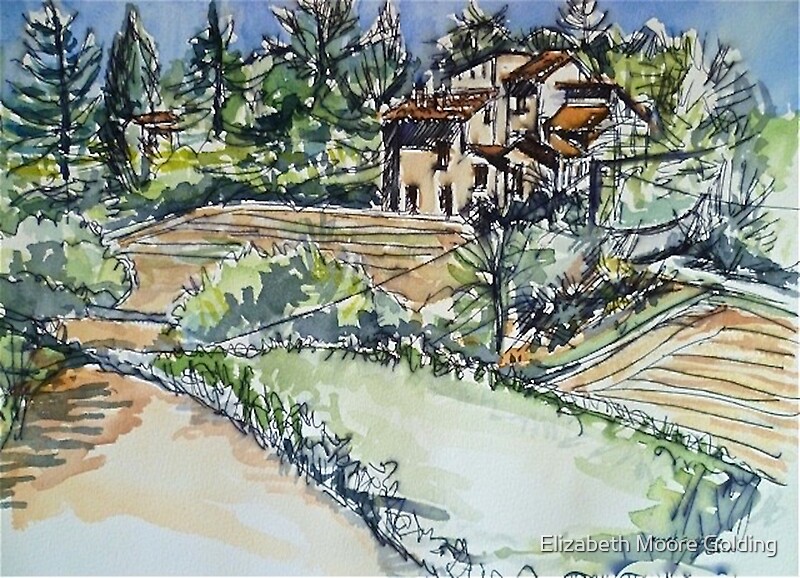 "La Vigna Anghiari, the neighbours Pen and wash" by Elizabeth Moore ...