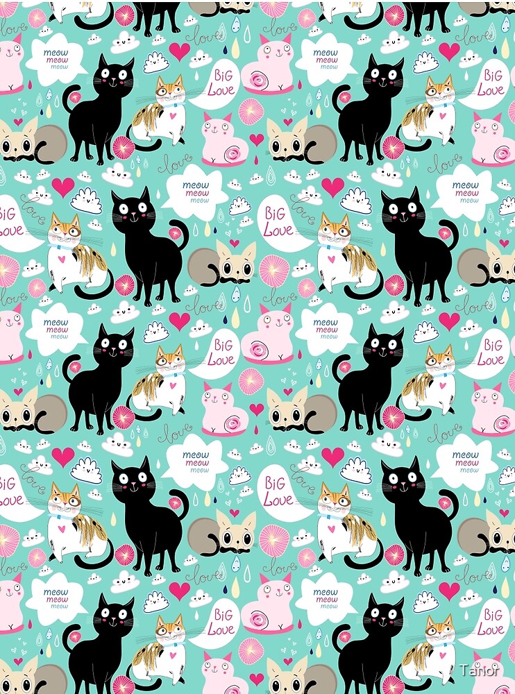 "pattern lovers cats " by Tanor | Redbubble