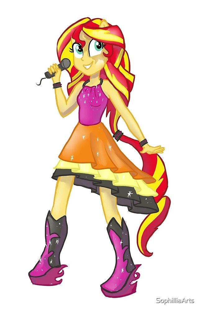 "Sunset Shimmer Rainbow Rocks" by SophilliaArts | Redbubble