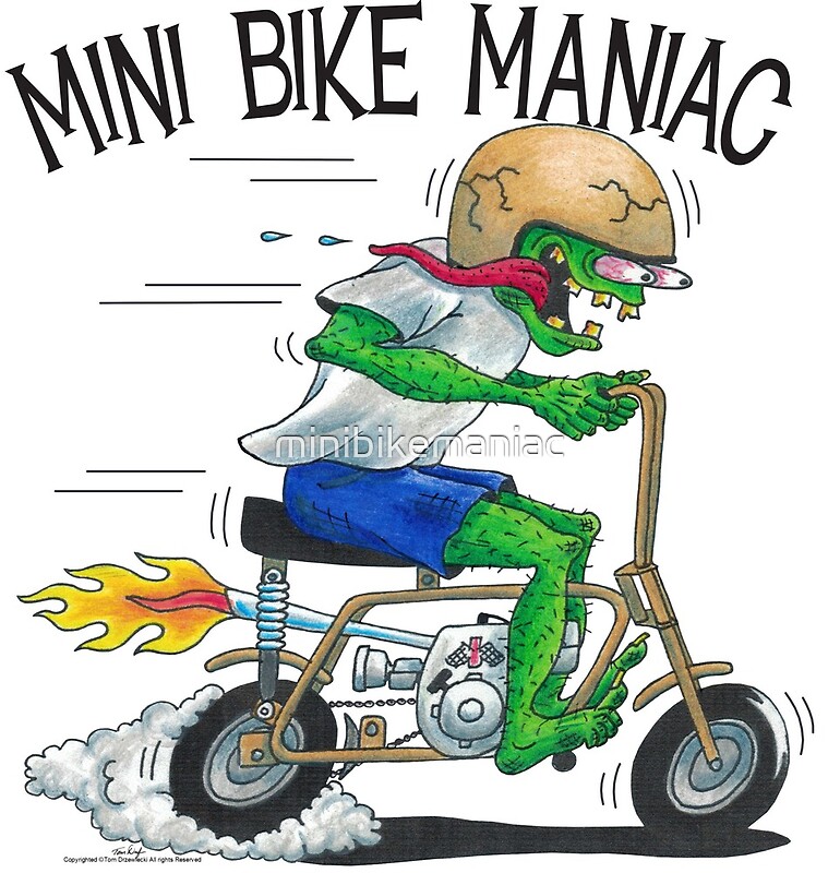 "Golden Pinto Mini Bike Maniac" by minibikemaniac | Redbubble