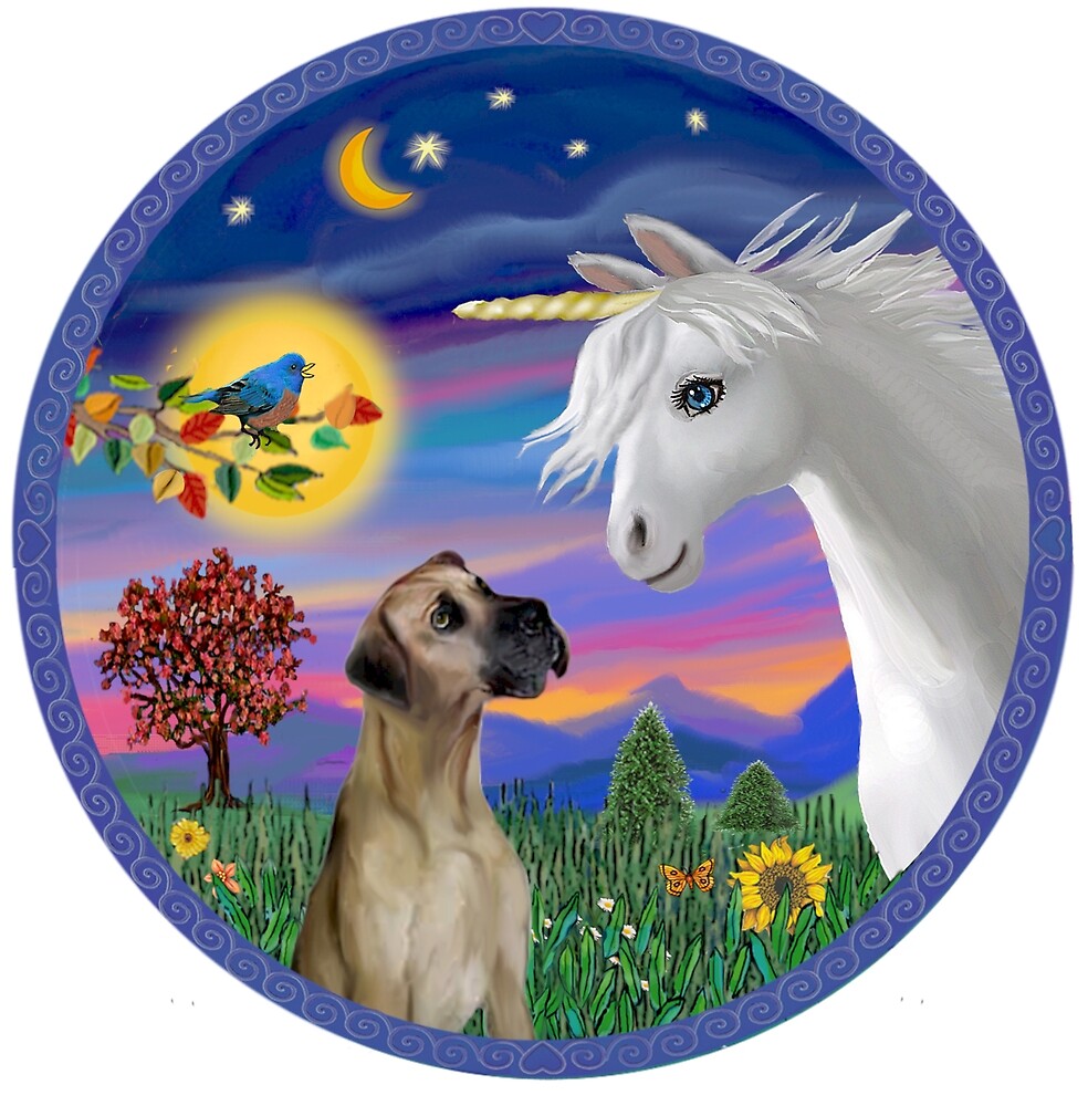 Unicorn And Great Dane Fawn By Jeanbfitzgerald Redbubble