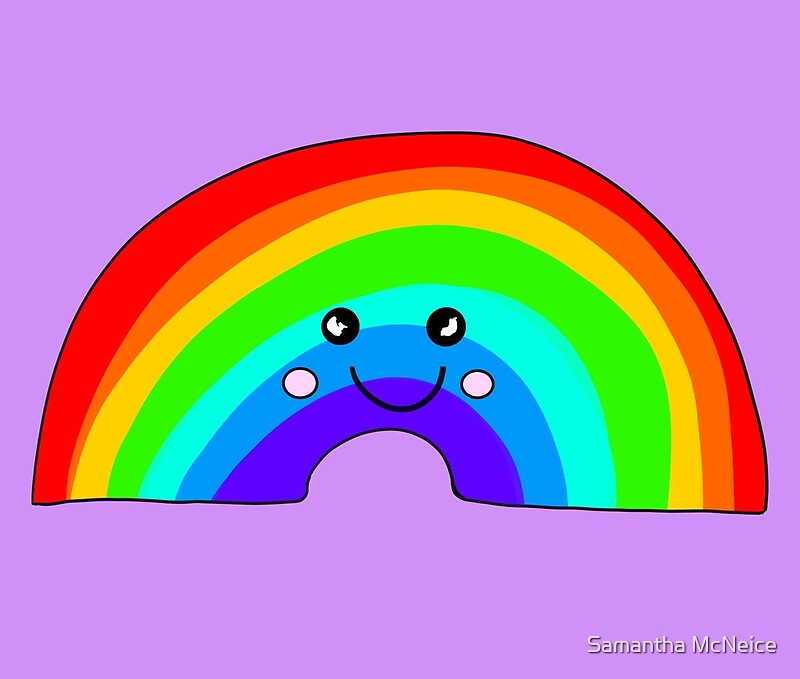 "A happy rainbow is the best rainbow" by Samantha McNeice | Redbubble
