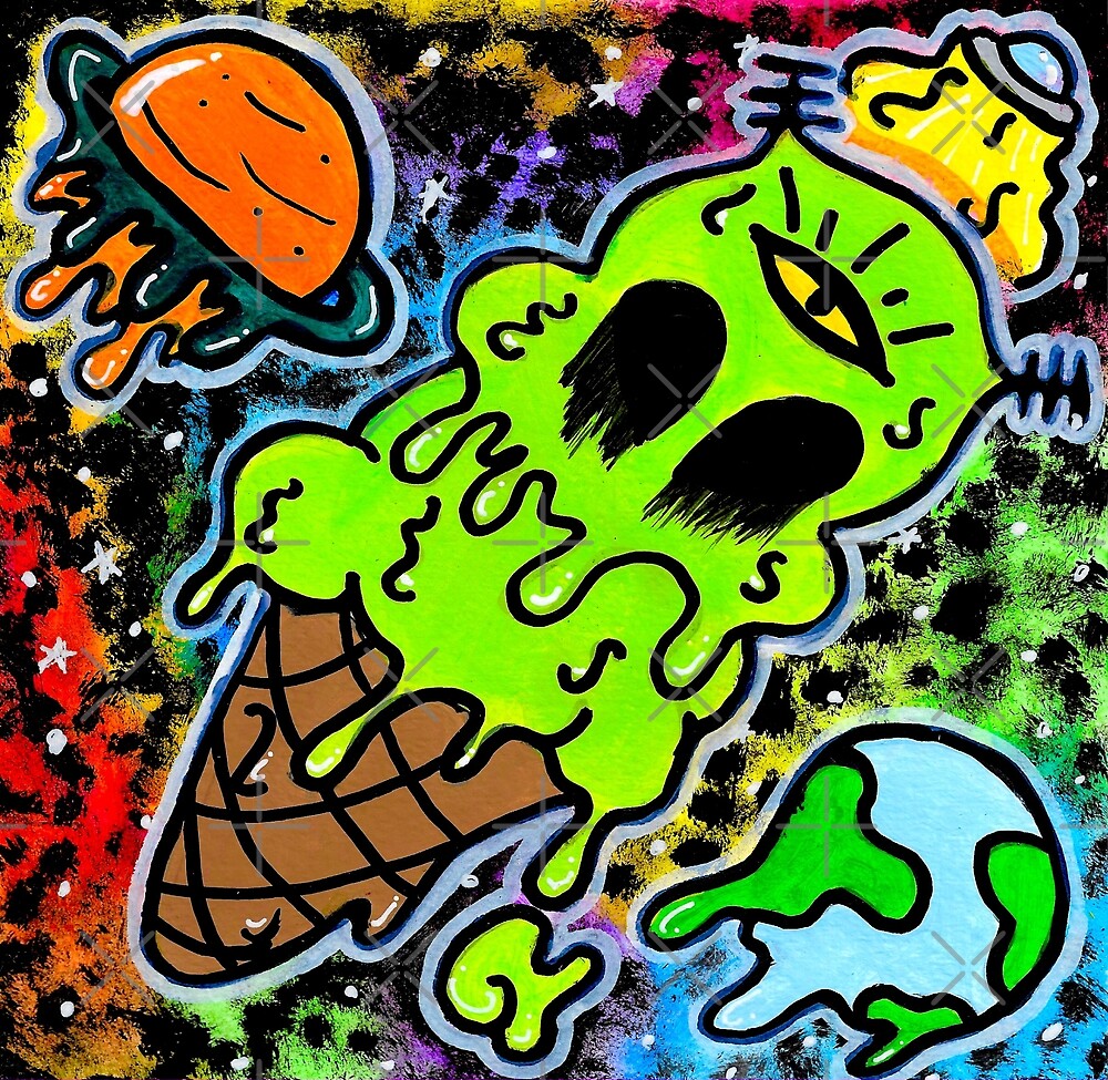 "Alien Ice Cream Cone" by Vgdraw | Redbubble
