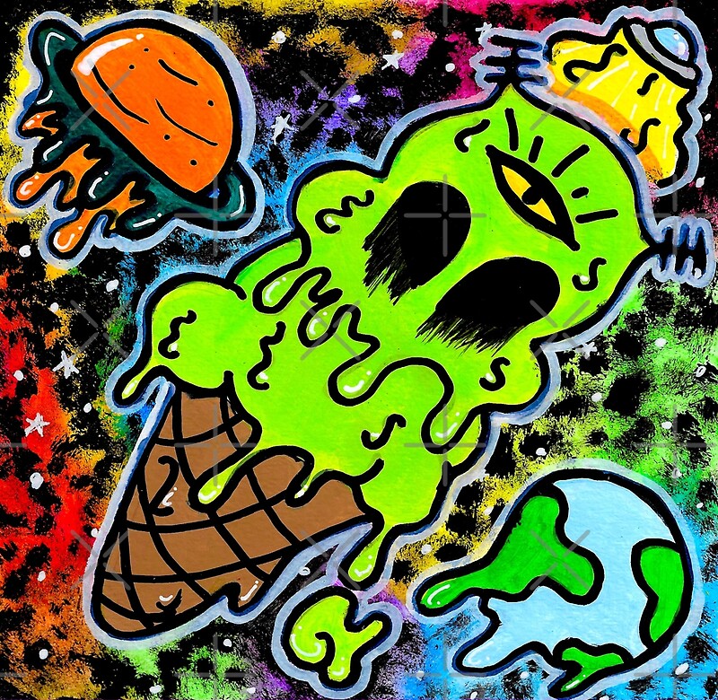 "Alien Ice Cream Cone" by Vgdraw | Redbubble