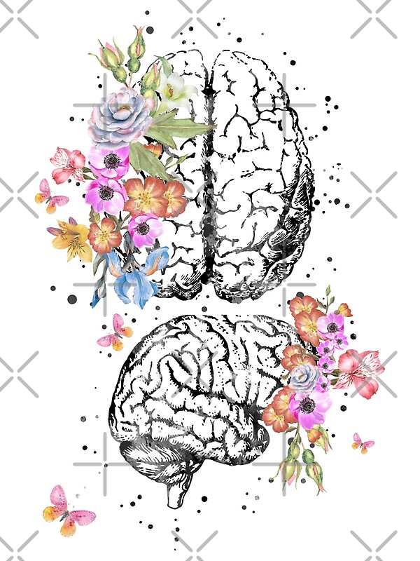"Brain with Flowers" by Rosaliartbook | Redbubble