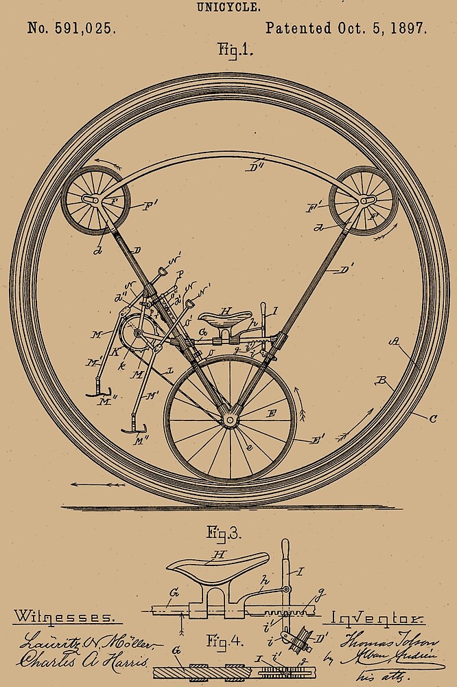 "1897 Patent Velocipede Bicycle archival history invention" by ...