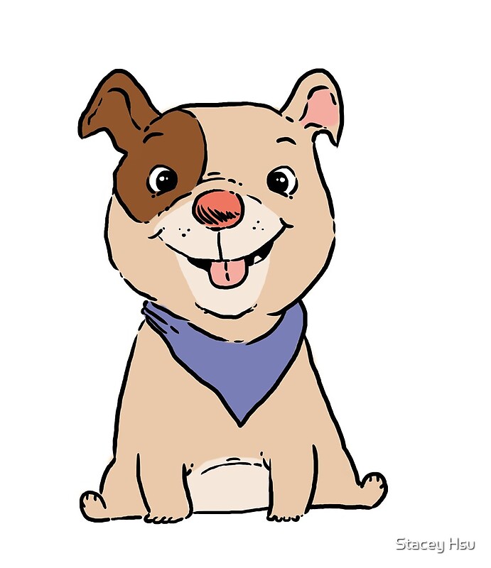 "Chubby Pitbull Puppy, Fat Pitbull, Cute Pittie, Cartoon Pitbull Puppy ...