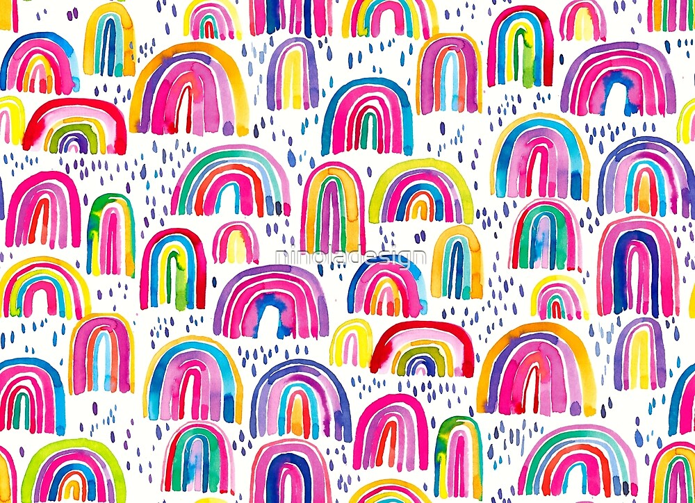 "Cheerful and pretty multi-colored rainbows" by ninoladesign | Redbubble