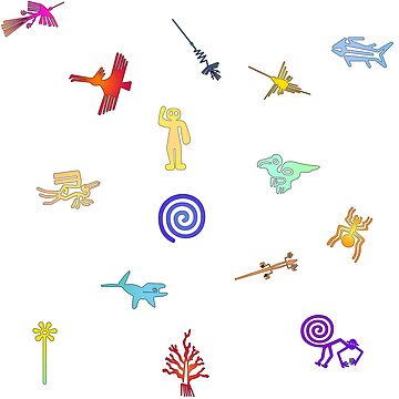 "Nazca Lines Colourfully Collected" Sticker for Sale by kernowerno ...