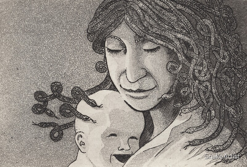 "Medusa and child" by SnakeArtist | Redbubble