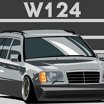 "W124 Stanced Wagon" Sticker for Sale by l13psna | Redbubble