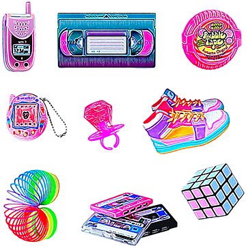 "90's Kid Retro Nostalgia Collection Set ~ Sticker Sheet Bundle Pack ...