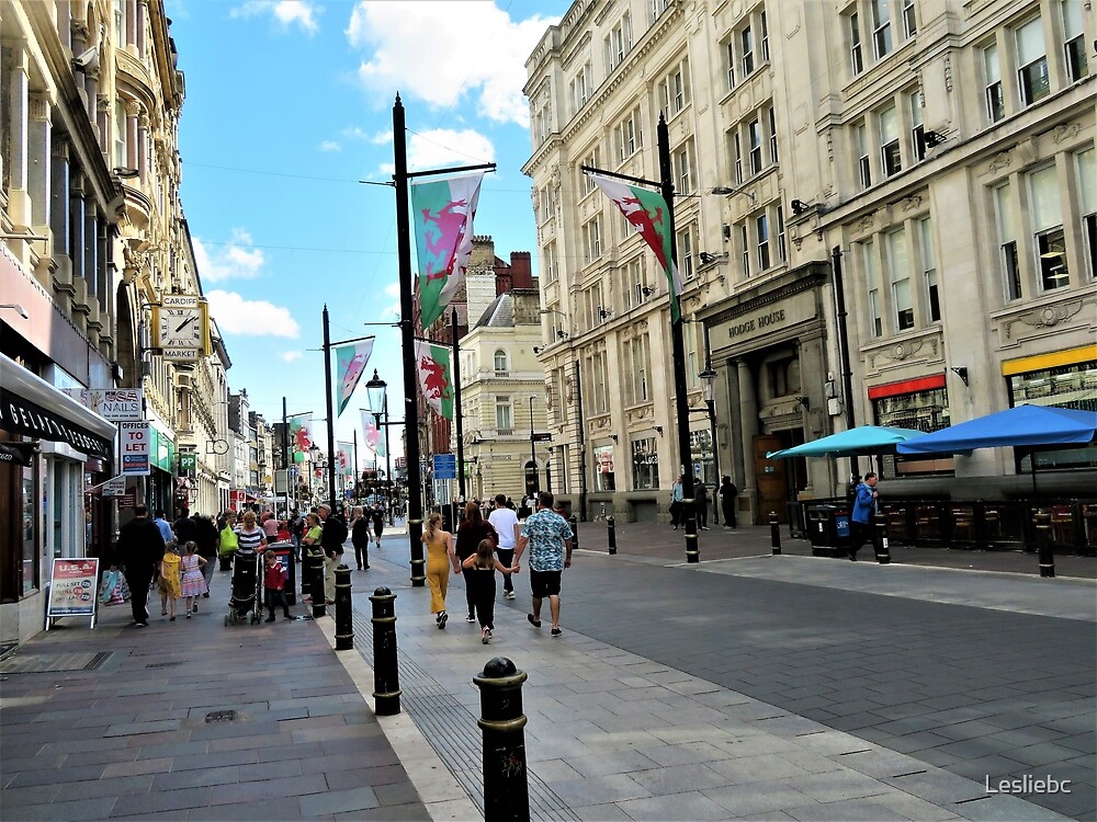 "Downtown Cardiff, Wales" by Lesliebc | Redbubble
