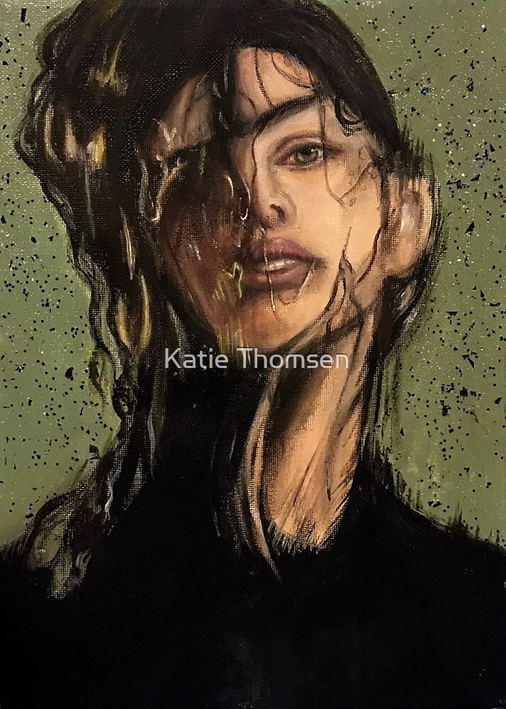 "Aesthetic Dripping Water Girl Portrait " by Katie Thomsen | Redbubble
